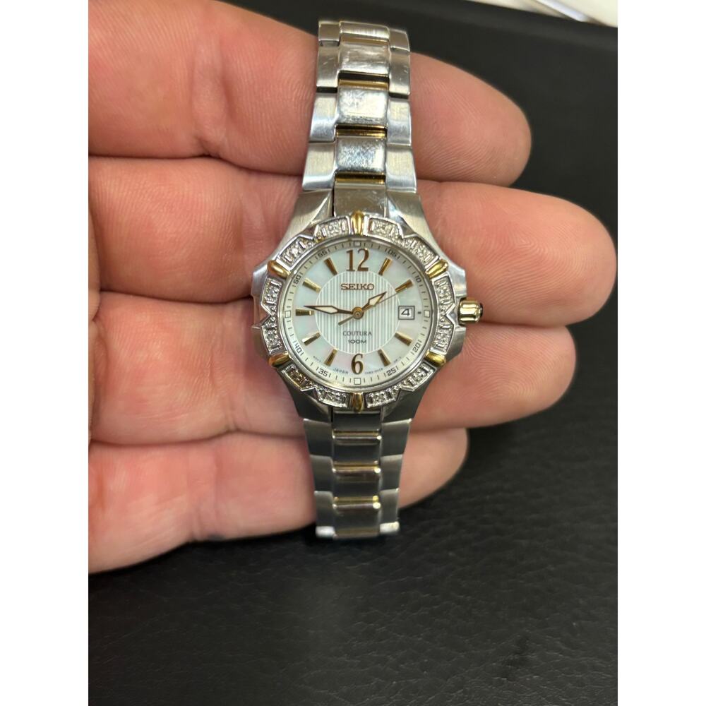 Seiko Coutura 7n82-0gd0 Mother Of Pearl Dial 2-Tone W… - Gem
